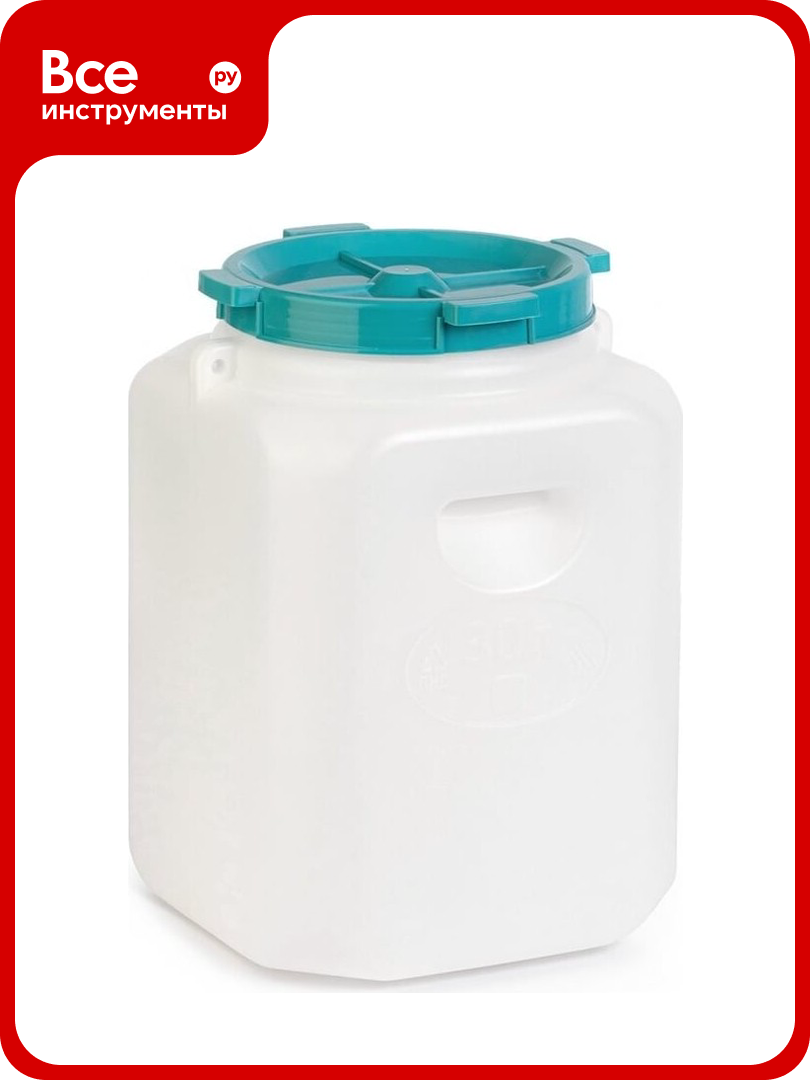 Канистра-бочка, ЗПИ, ЗПИ «Альтернатива» 30л горловина 215мм, прямоугольная М453, прочного пищевого пластика, здоровья