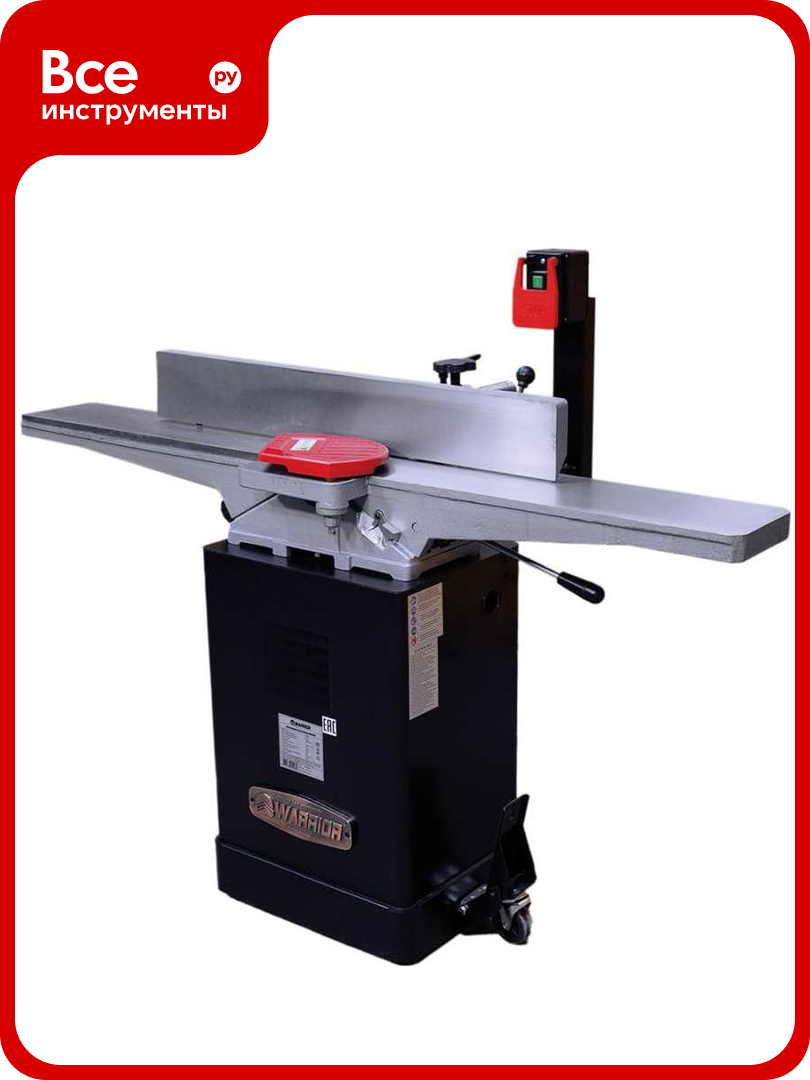 Фуговальный станок WARRIOR W0106FL профессиональный сборный мощный электрический для точного строгания