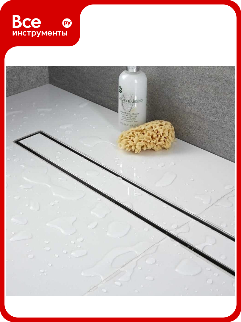 Душевой трап RGW прямой, 1200 мм, хром, Ø 50 мм, сифон + ножки, под плитку SDR-08-120 21210812-011