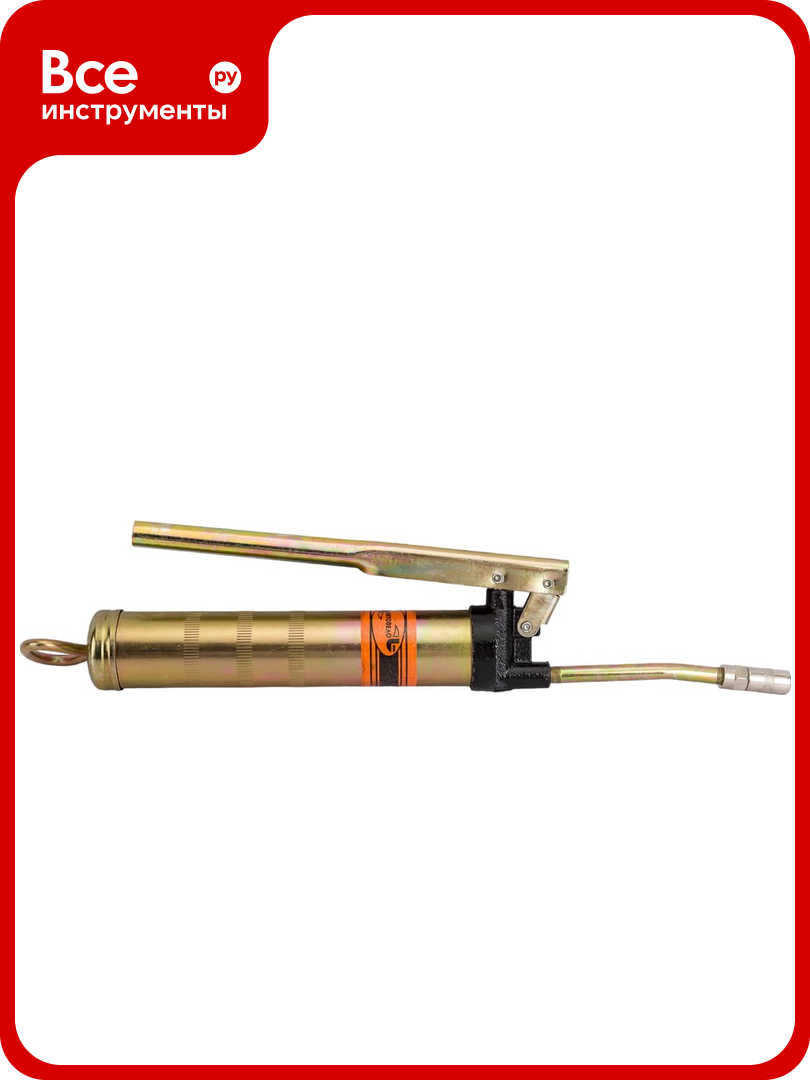 Рычажно‑плунжерный шприц для смазки от АвтоDело, одноручный, прочный корпус, комплект с трубкой и насадкой