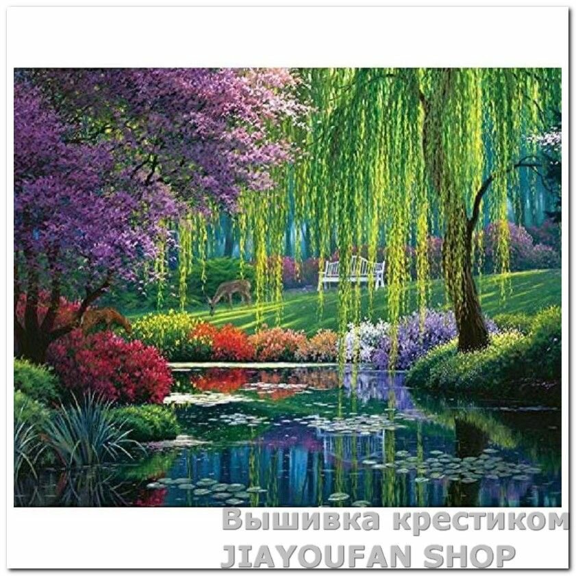 Набор для вышивания крестом 14CT, канва 50x60 см / готовая вышивка 40x50 см