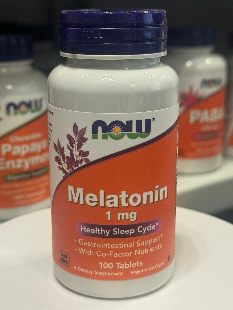 NOW Melatonin 1 mg - Мелатонин 1 мг, Природная поддержка для здорового сна и омоложения организма, 100 таблеток