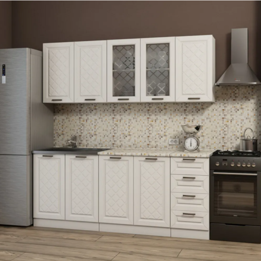 Кухонный гарнитур, кухня, готовый комплект Агава 2 м Лиственница светлая