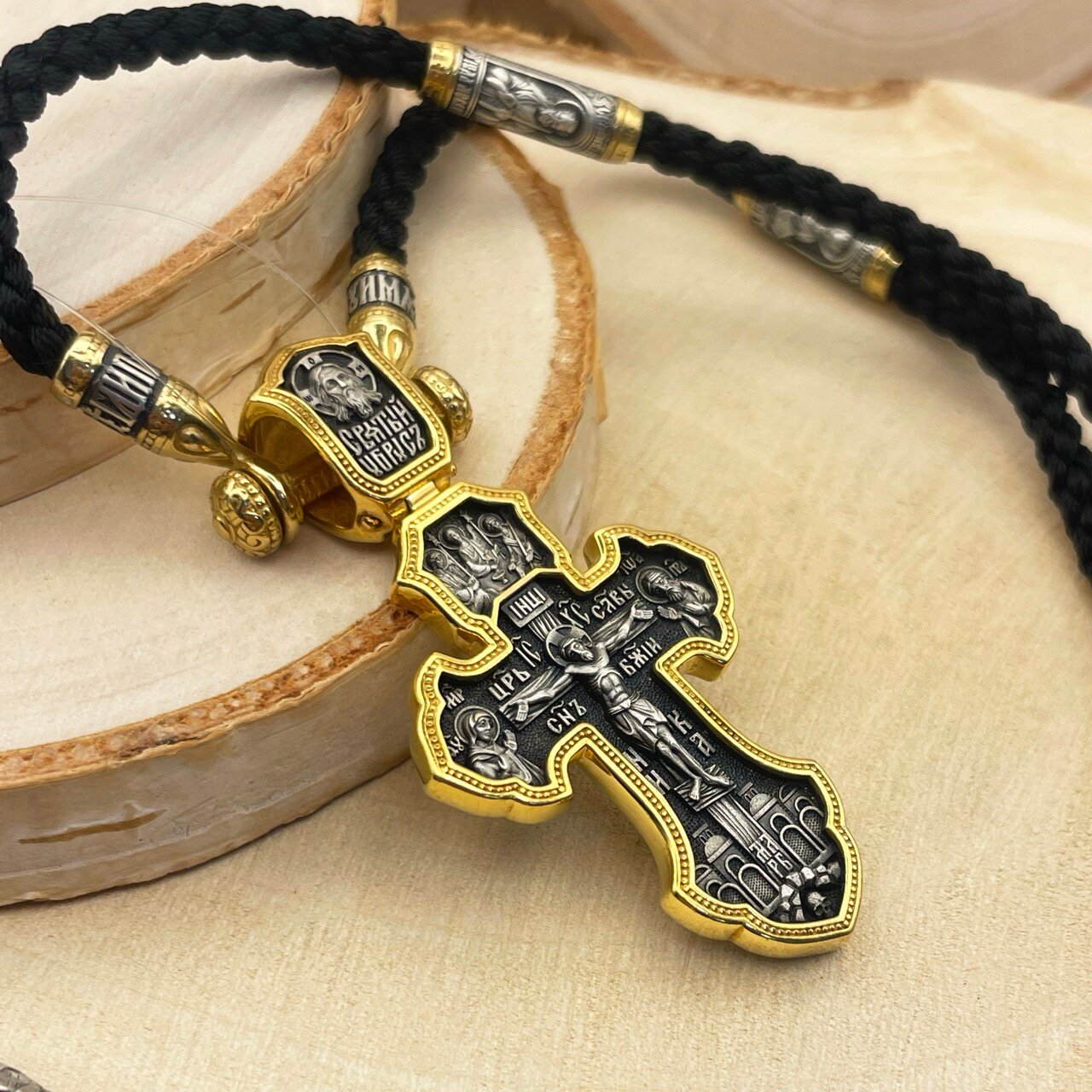 Комплект украшений, серебро, 925 проба, оксидирование, золочение, чернение