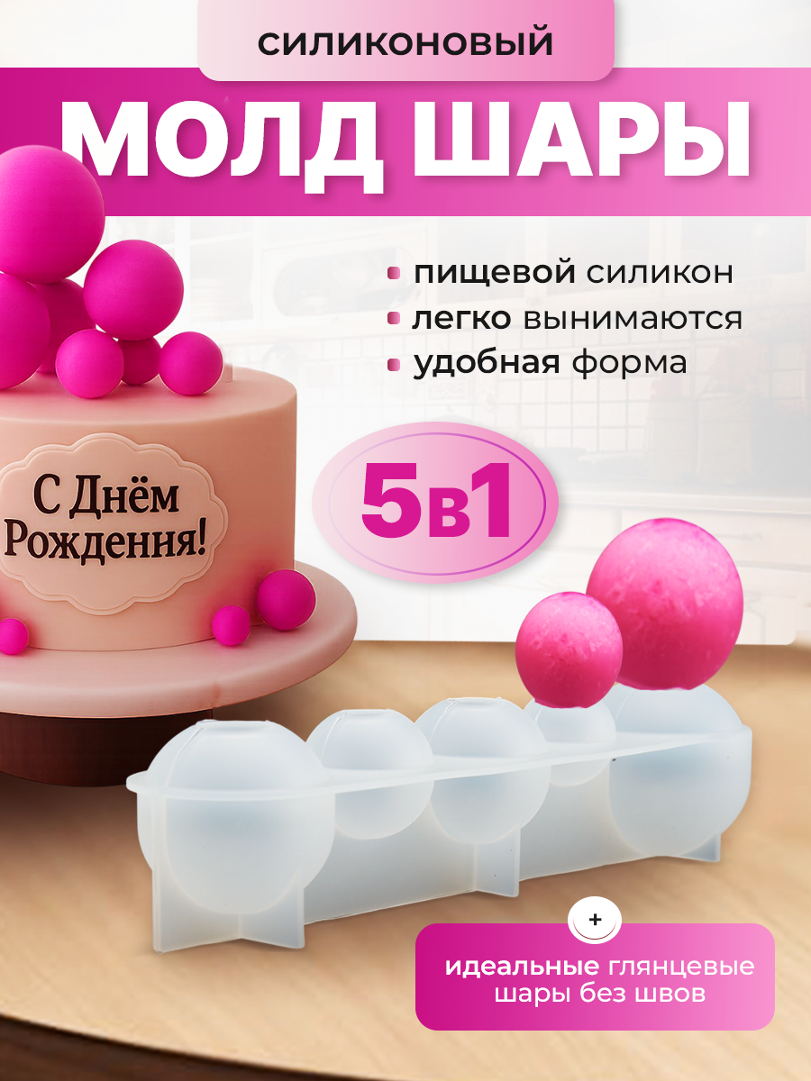 Силиконовый молд форма для шоколада "Сфера"