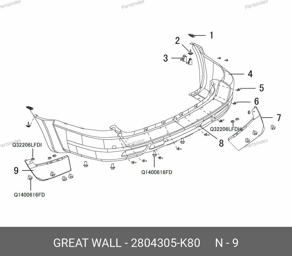 Брызговик задний левый, HAVAL 2804305K80
