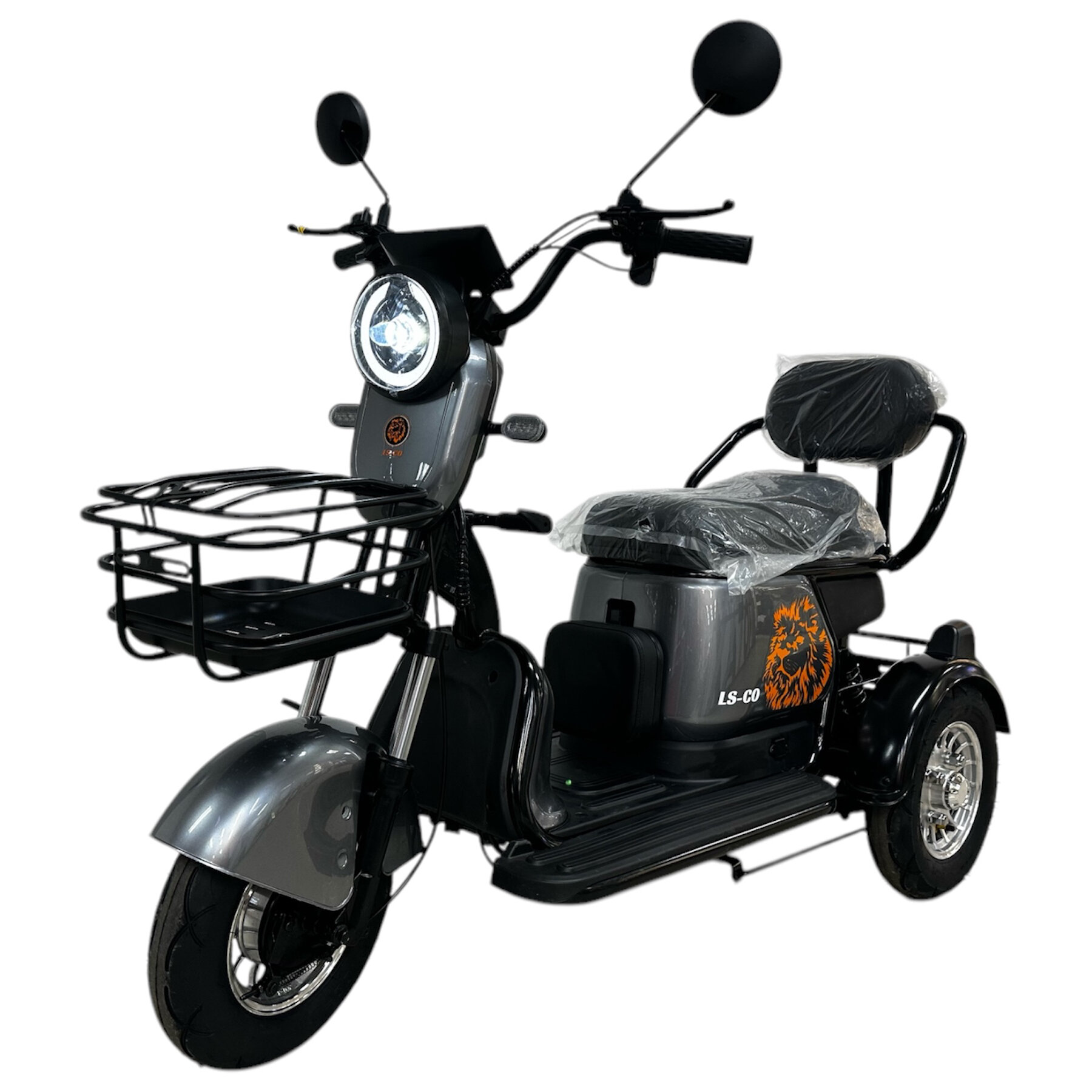 Электроскутер трехколесный LS-CO A1 1000W 60V/23Ah Li-ion Серый