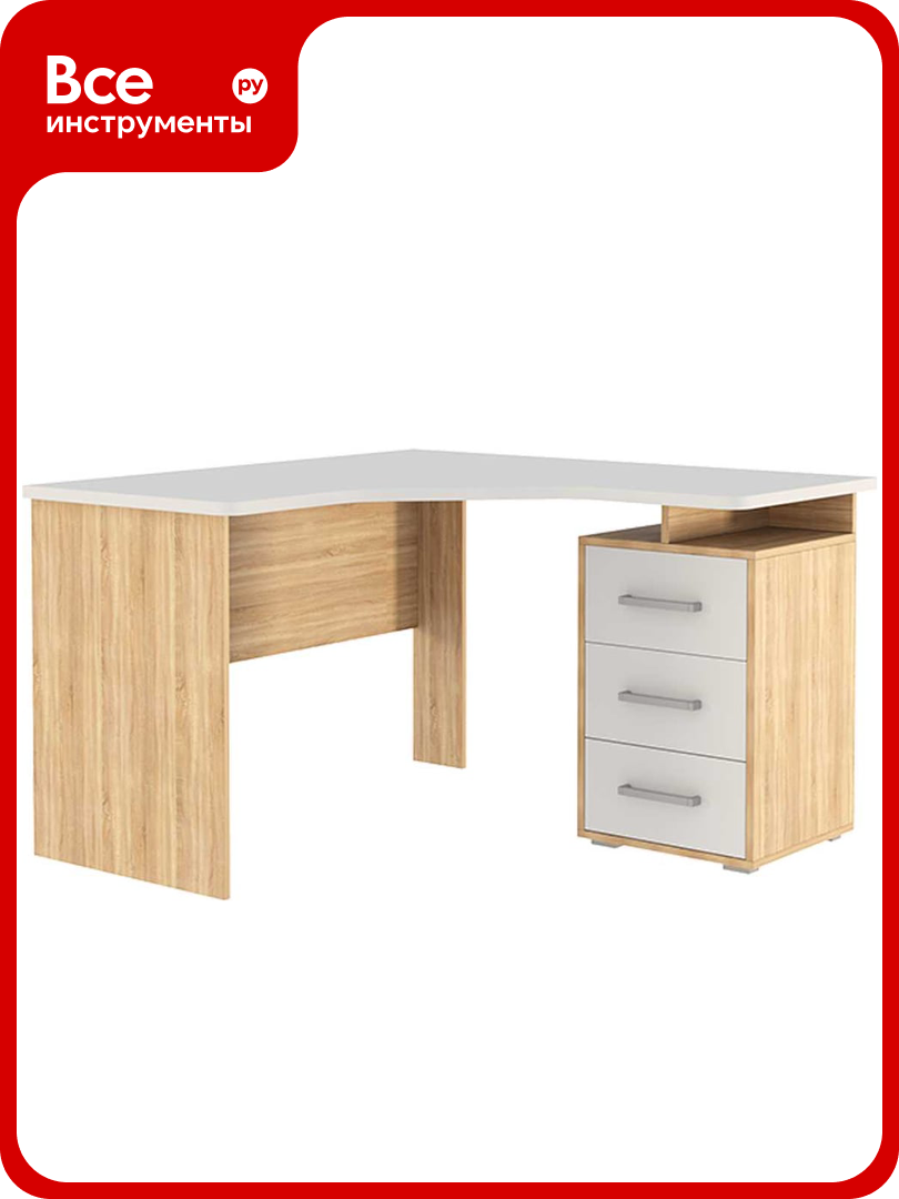 Стол компьютерный Лайт-2 1200 угловой дуб сонома/белый SKL2.2N02.1623