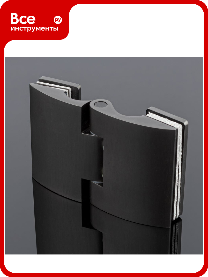 Петля стекло-стекло SERVICE PLUS 180/135, графит матовый, латунь P03-102GRF/brass, 10 мм, защелкивающимися крышками