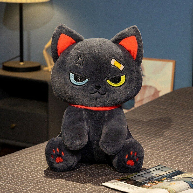 Plush animal charming dark pirate cat мягкая игрушка серый 33см, для сна и декорации