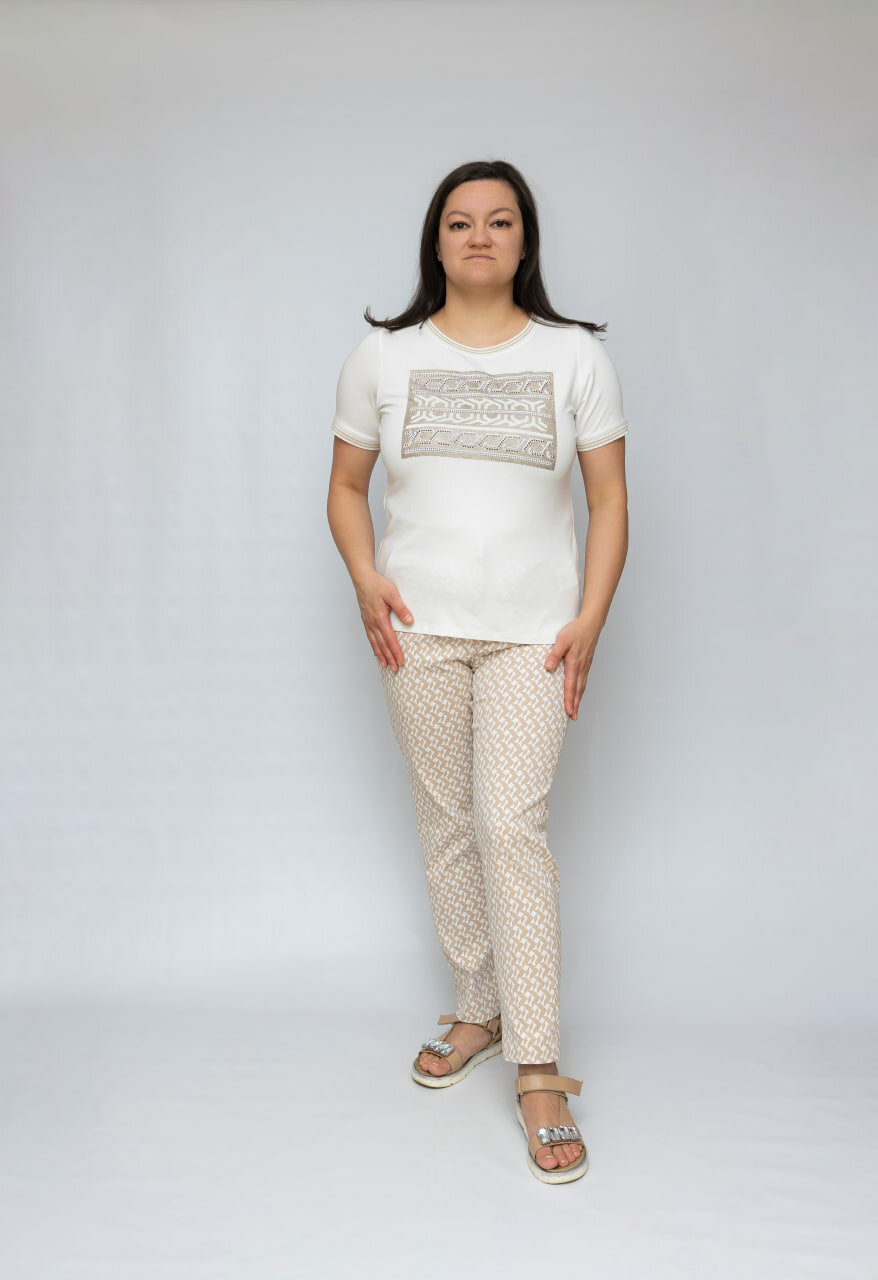 Брюки чинос Стиль чинос. Принт елочка.