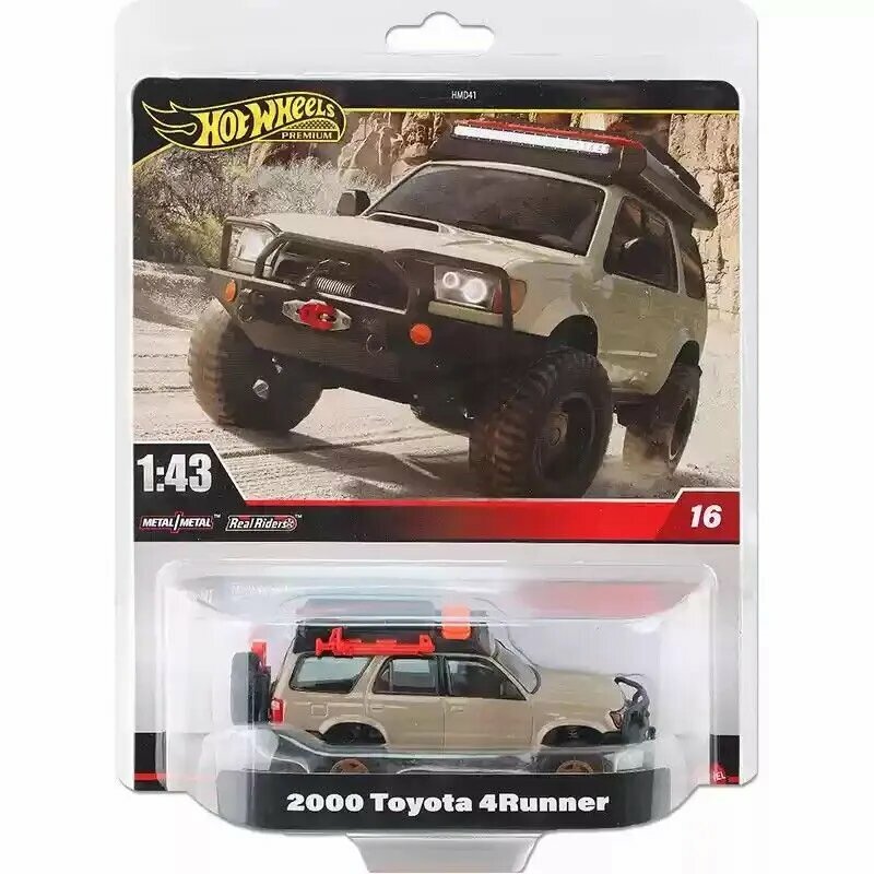 Коллекционный набор, Hot Wheels Premium, Real Riders,1:43 : 1 Легендарных Автомобилей,2000 TOYOTA 4RUNNER, Эксклюзивная Серия для Истинных Ценителей