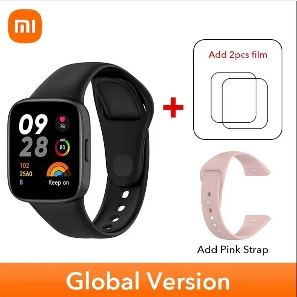 Xiaomi Redmi Watch 3 мужские умные часы pink add film