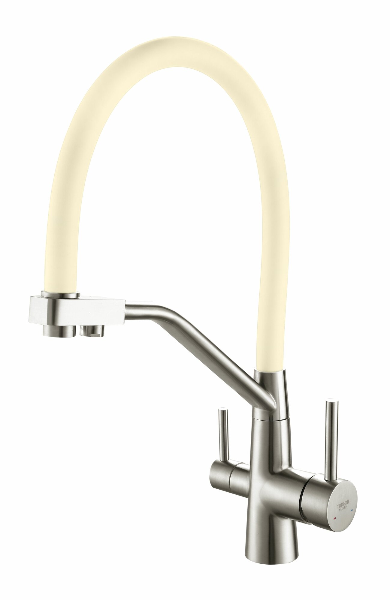 Смеситель для кухни с гибким изливом под филтр, бежевый TRIGOR NZL11-KХ-808