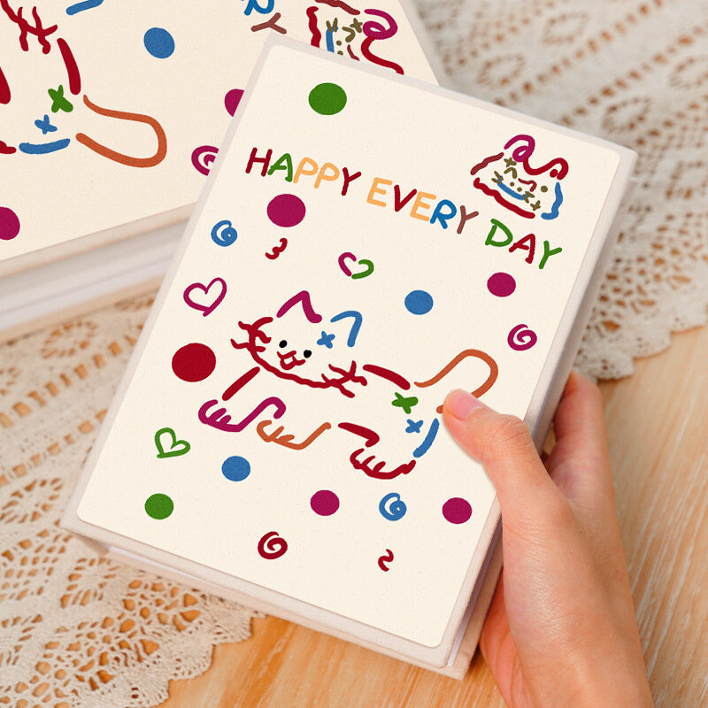 Фотоальбом "Маленький фотоальбом", 35x6 дюймов, 100 листов, с обложкой "Счастливый дневник котенка"