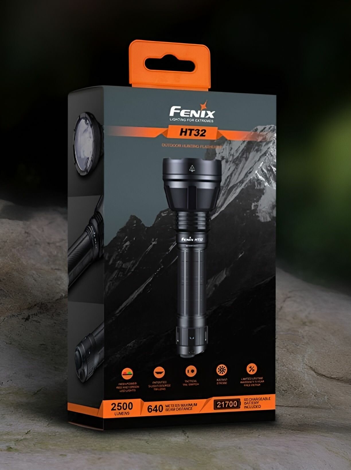 Фонарь Fenix HT32 2500 люмен, (белый, красный и зеленый свет), Type-C