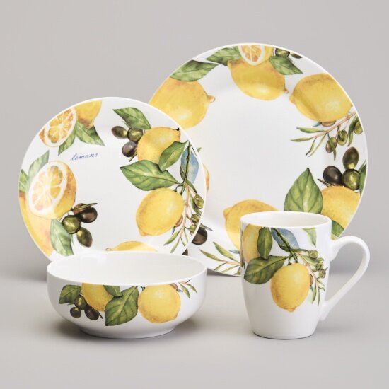 Набор посуды обеденный Lefard "лемон три", на 4 пер, 16 пр.