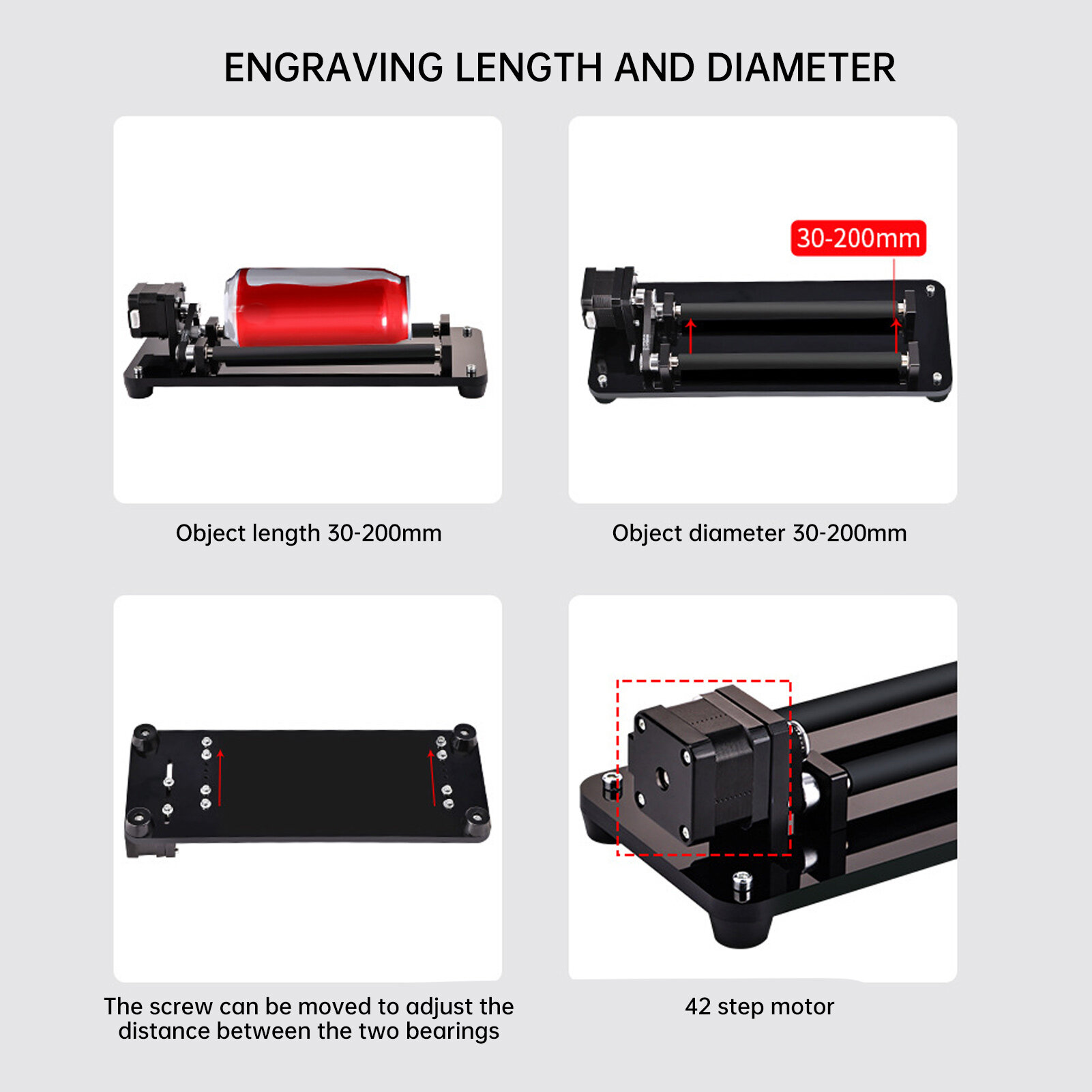 Лазерная гравировка, вращающийся ролик, 3 шестерни, вращение на 360 градусов, оси Y, вращающийся гравировальный модуль для цилиндрического объекта