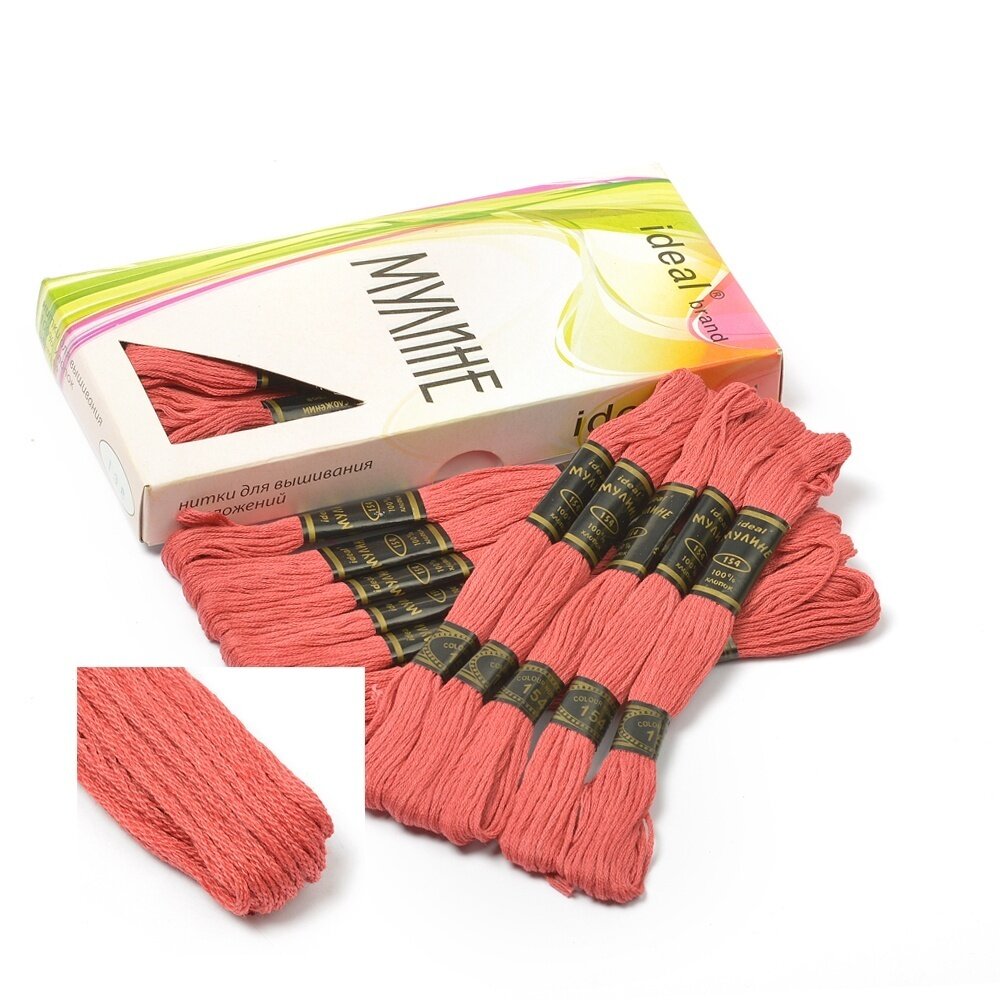 Нитки мулине IDEAL 100% хлопок, 24х8 м, цвет 154 (МУЛ. ТВ. IDEAL.154)