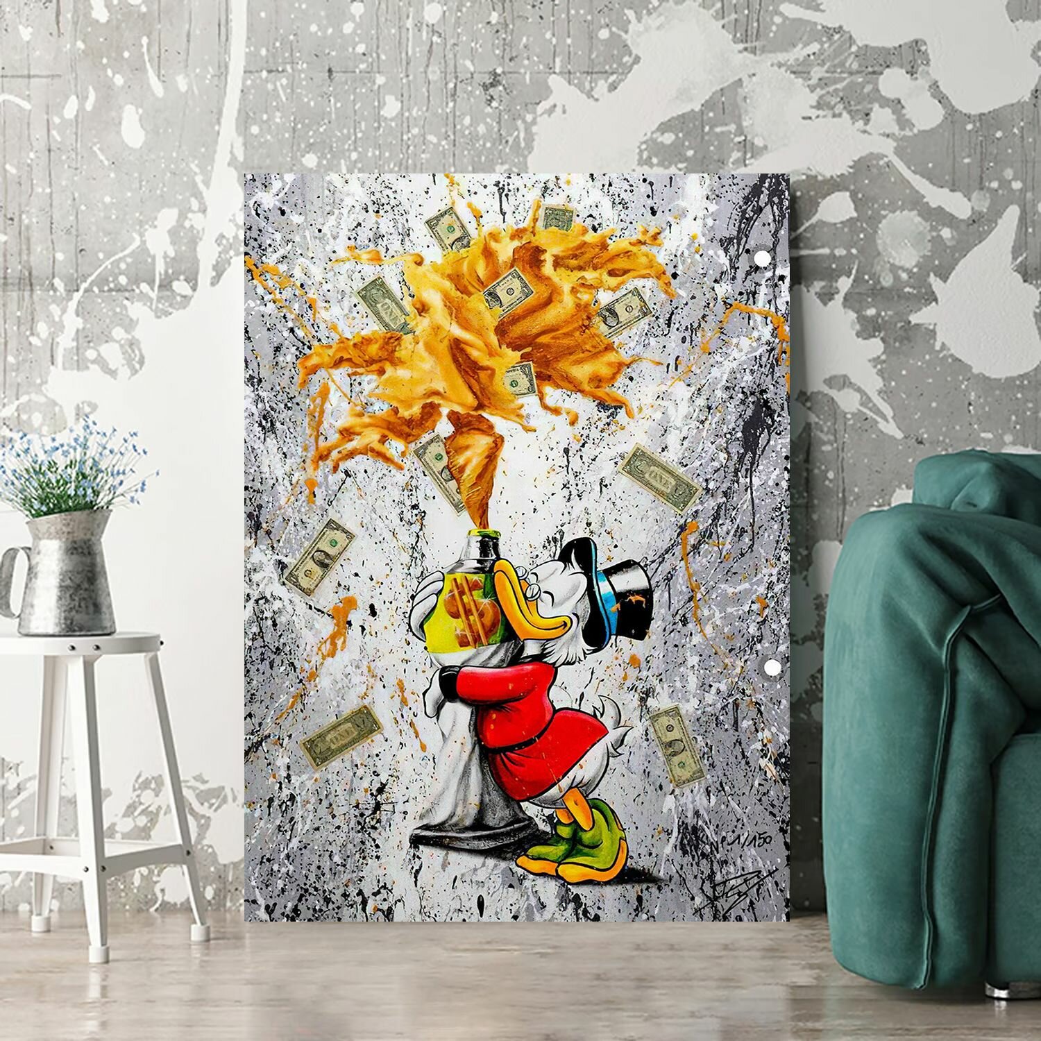 Картина интерьерная - "Скрудж Макдак, мультперсонажи", 60х80 см.