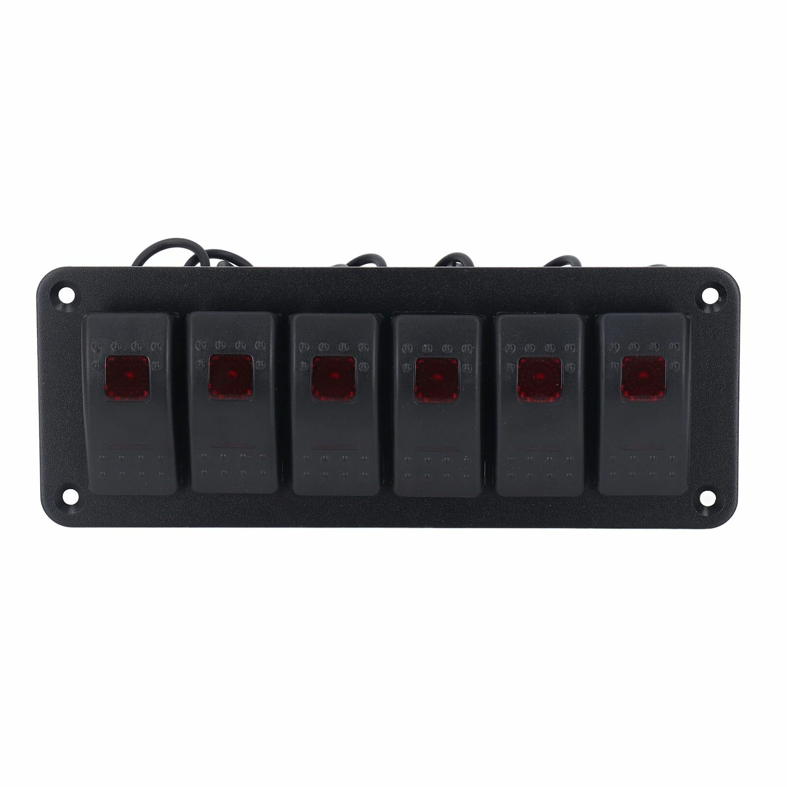 6-клавишная панель клавишных переключателей со светодиодной подсветкой, водонепроницаемая, выключатель питания для автомобиля, автодома, морской лодки, квадроцикла, UTV, красный свет защиты цепи
