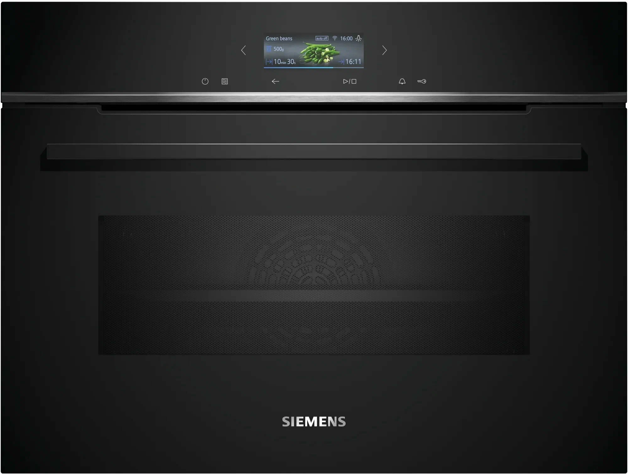 Компактный электрический духовой шкаф с СВЧ Siemens CM724G1B1, черный