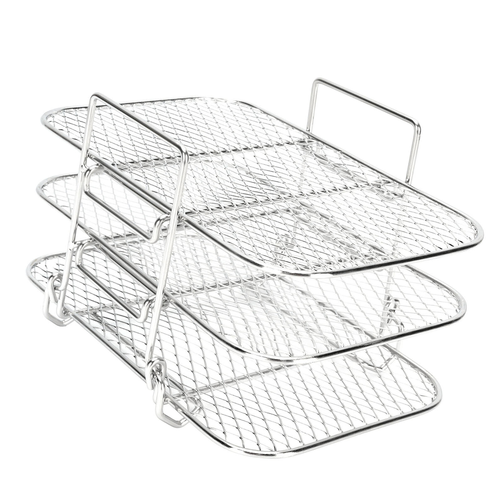 3-уровневая решетка для фритюрницы, 304 нержавеющая сталь, решетка для дегидратора, многоуровневая решетка для гриля, съемные аксессуары для фритюрницы, можно мыть в посудомоечной машине