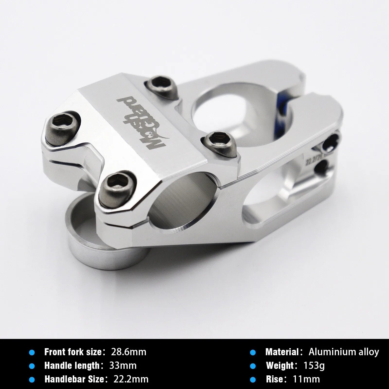 MORSH GUARD BMX Вынос алюминиевый 22,2/28,6 мм Серебряный, Raise 11 sliver