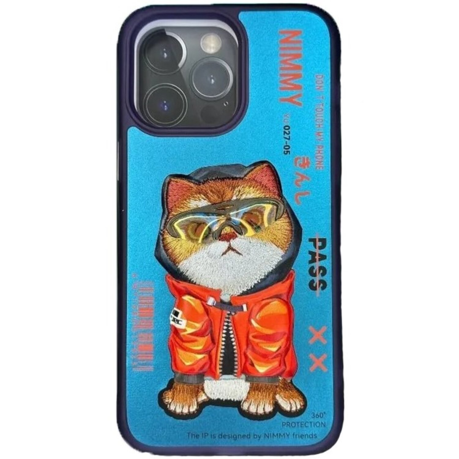 Чехол накладка Nimmy Design Case для iPhone 14 Pro Синий с котом