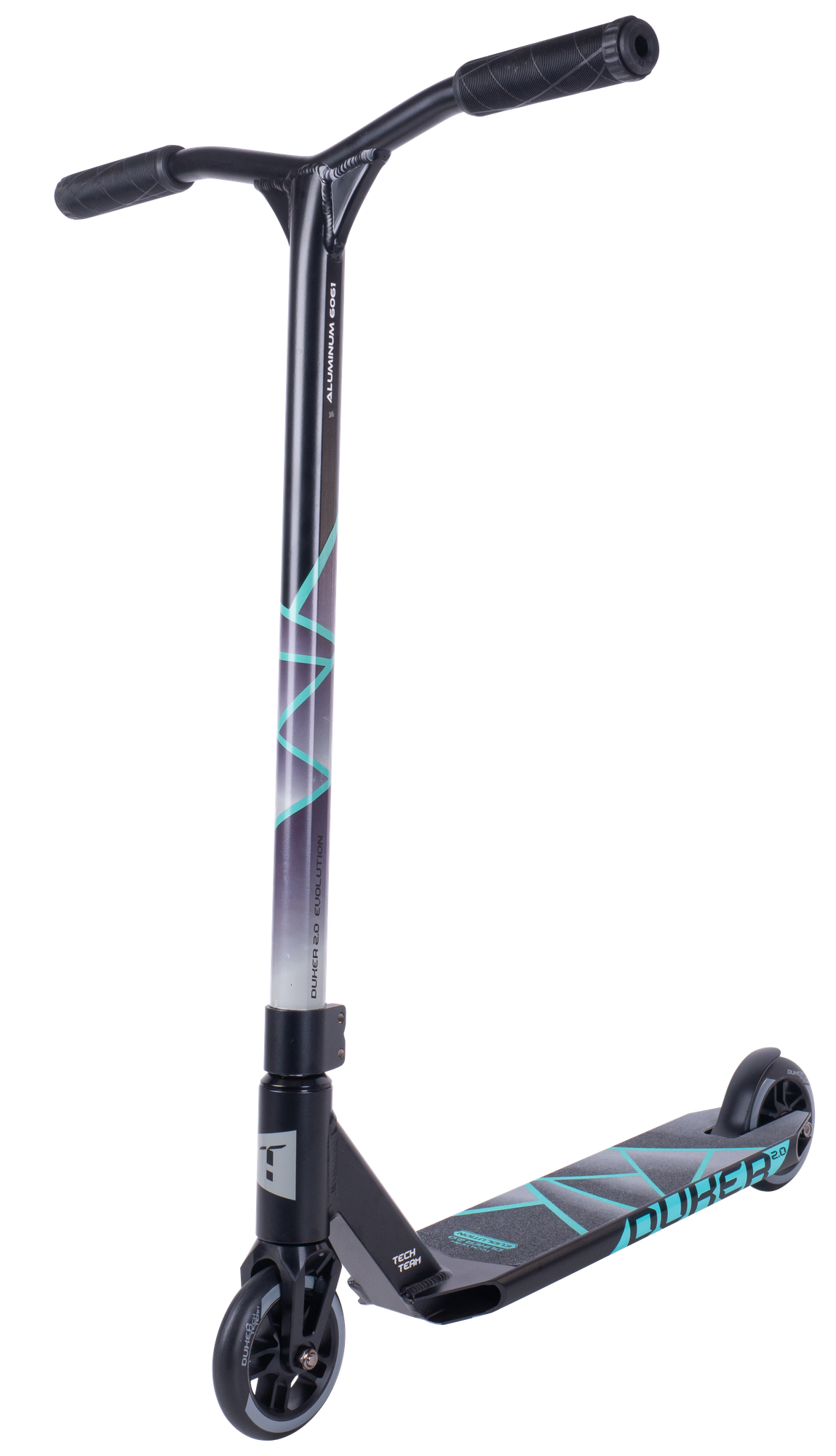 Самокат TECH TEAM трюковой Duker 2.0 2025, Цвет черный-морская волна
