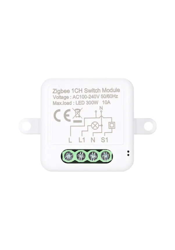 Модуль реле 1CH ZigBee Mini Smart Switch с поддержкой 2-позиционного управления для автоматизации умного дома, работает с Alexa и Google Home