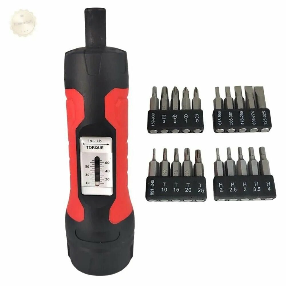 OZ-CUCR-Ручная динамометрическая отвертка с предустановленным крутящим моментом 1/4 дюйма, нескользящий гаечный ключ 10-65 дюйм-фунтов
