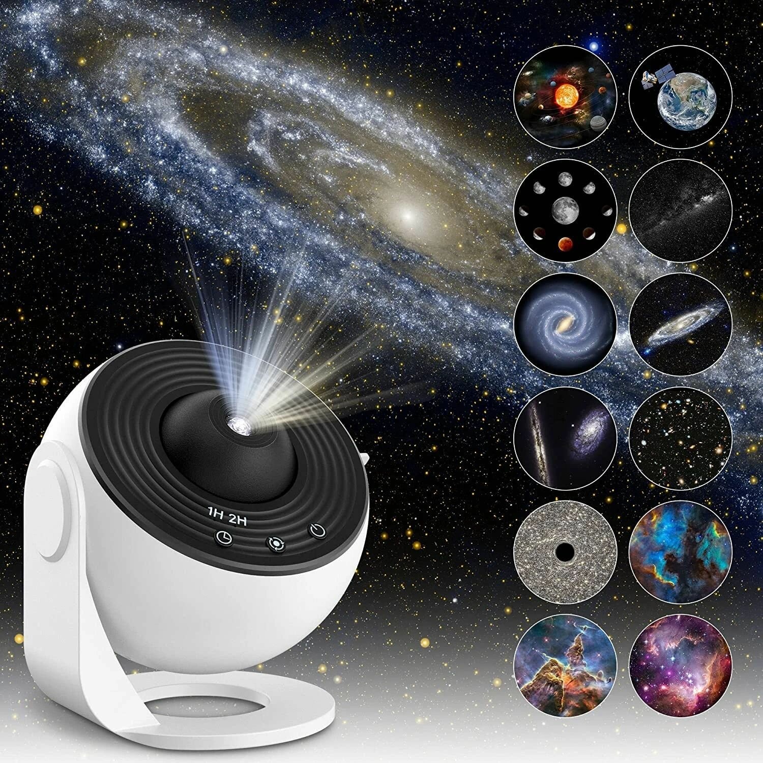Детская комната для взрослых украшена 360 вращающийся планетарий 12 в 1 LED звездный галактический проектор ночной свет**