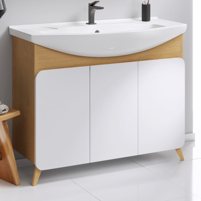 Тумба для комплекта Aqwella Basic 105 дуб золотой