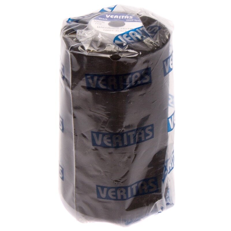 Нитки швейные 100% PE 40/2 цв черный (боб 5000ярдов) VERITAS