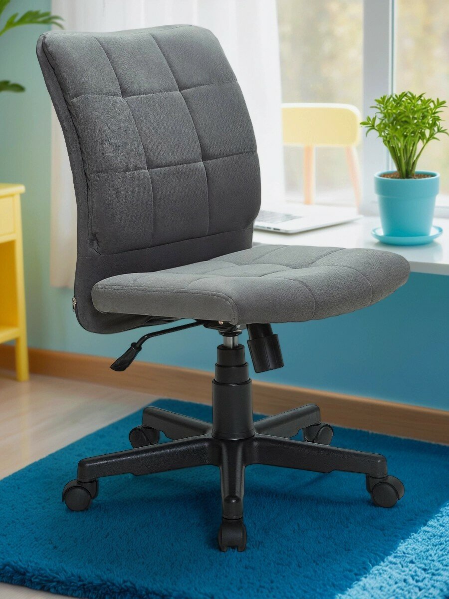 Компьютерное кресло оператора КР 555 Black обивка велюр серый