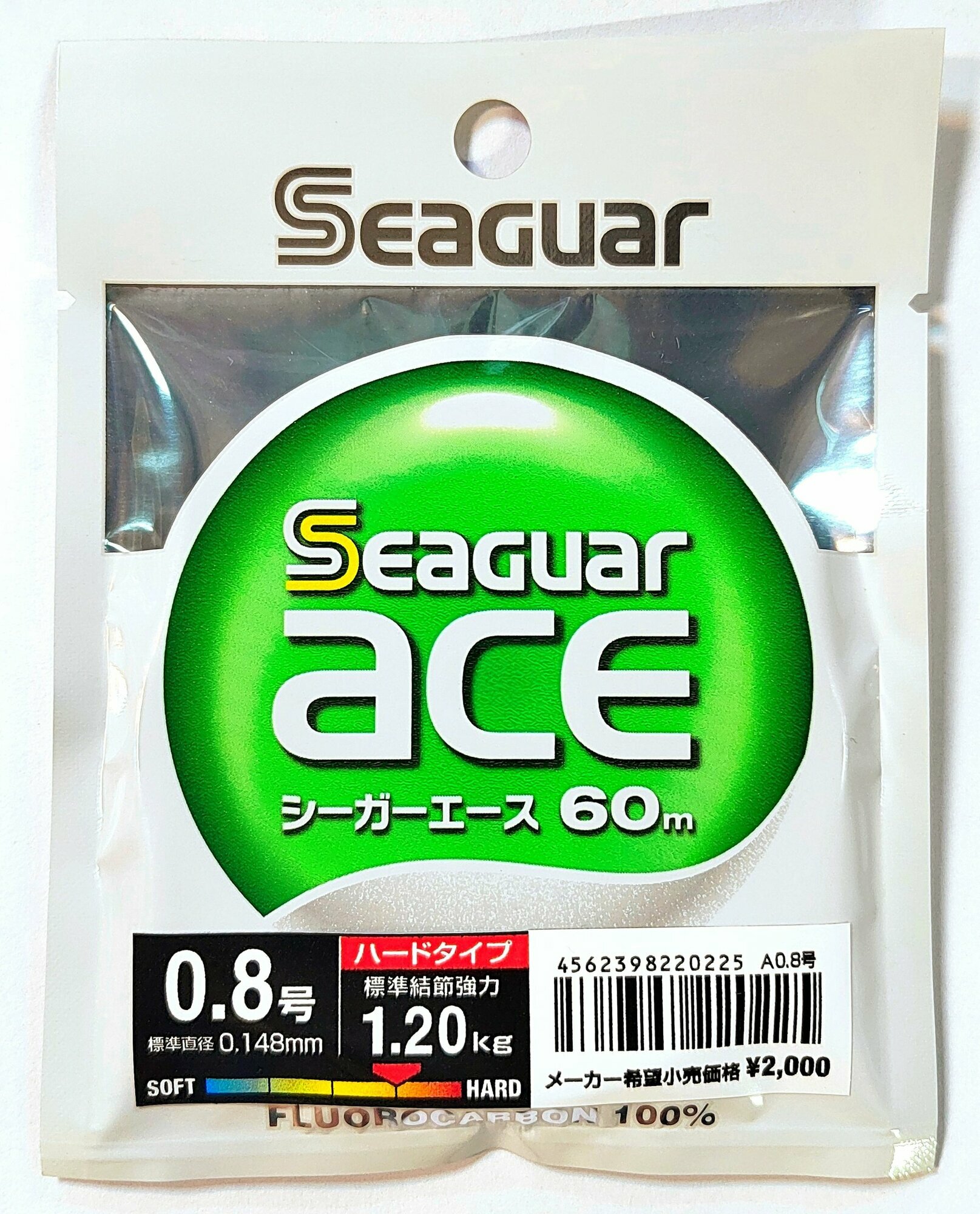 100% Флюорокарбон Seaguar Ace 60м. #0.8 (1,2кг/0,148мм.) белый, прозрачный