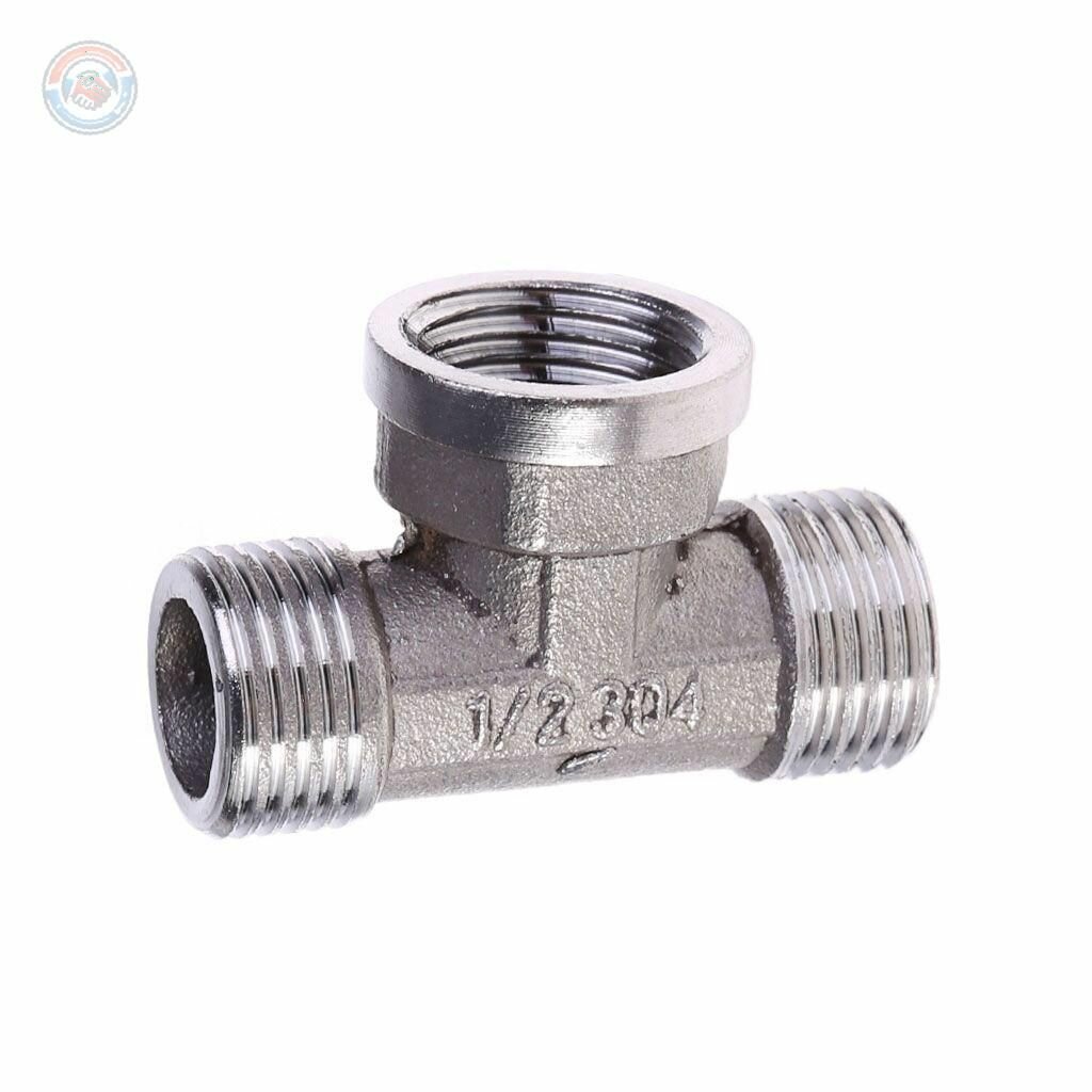Тройник 1/2 дюйма, хромированная латунь, 3-ходовой фитинг для водопровода, сантехнический аксессуар для ванной, биде и водонагревателя, Т-образный переходник