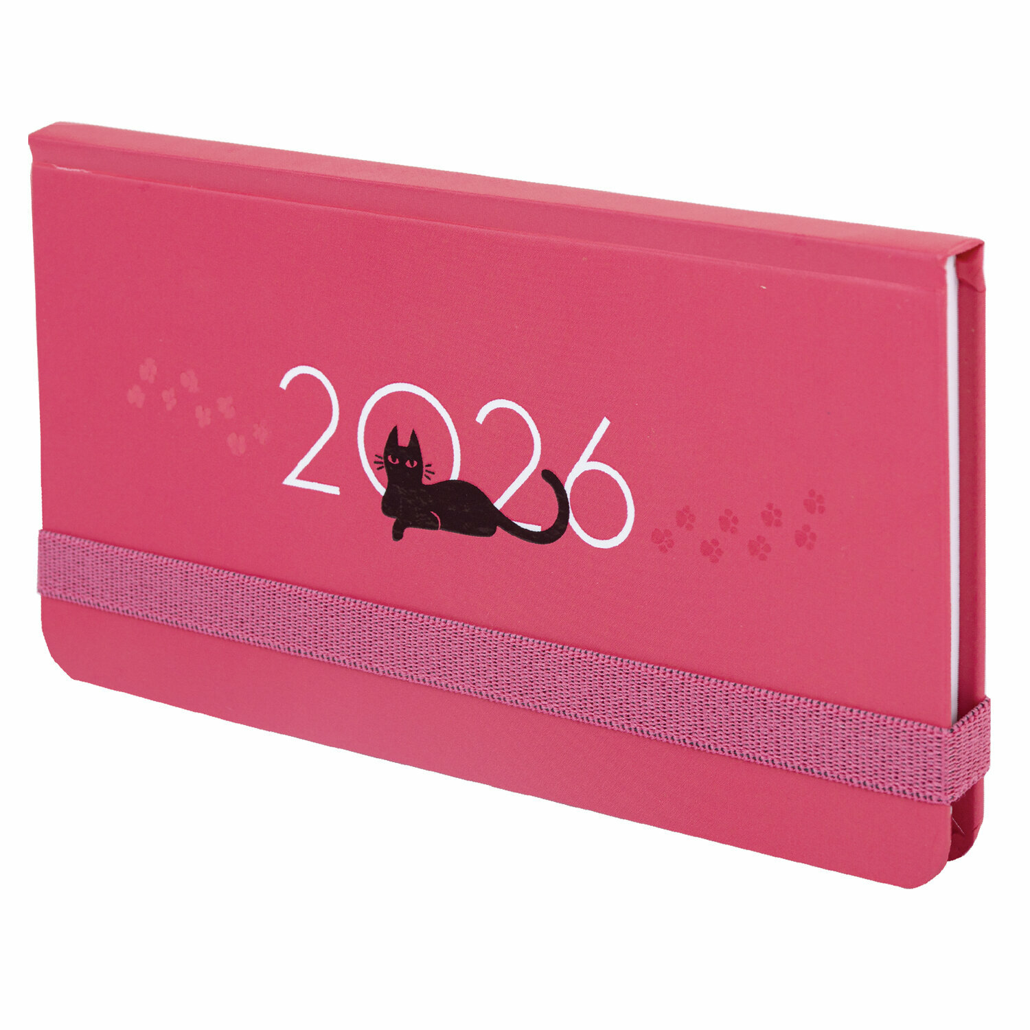 Еженедельник датированный 2026 с резинкой 171х93 мм, BRAUBERG, твердый, УФ-ЛАК, 64 л, "Кот", 117349