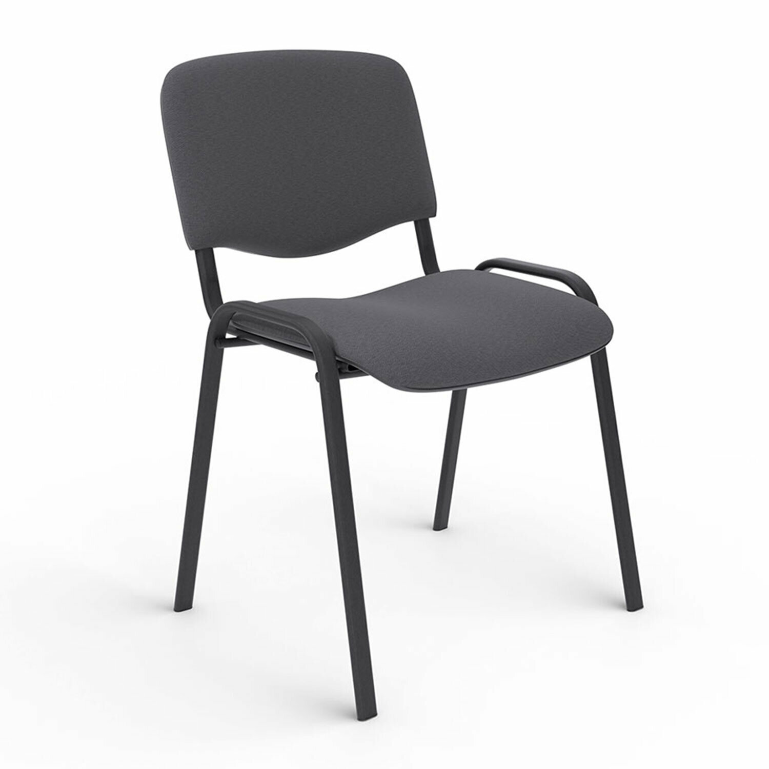 Стул КНР изо, для персонала и посетителей, черный каркас, серая ткань, меланж В-3
