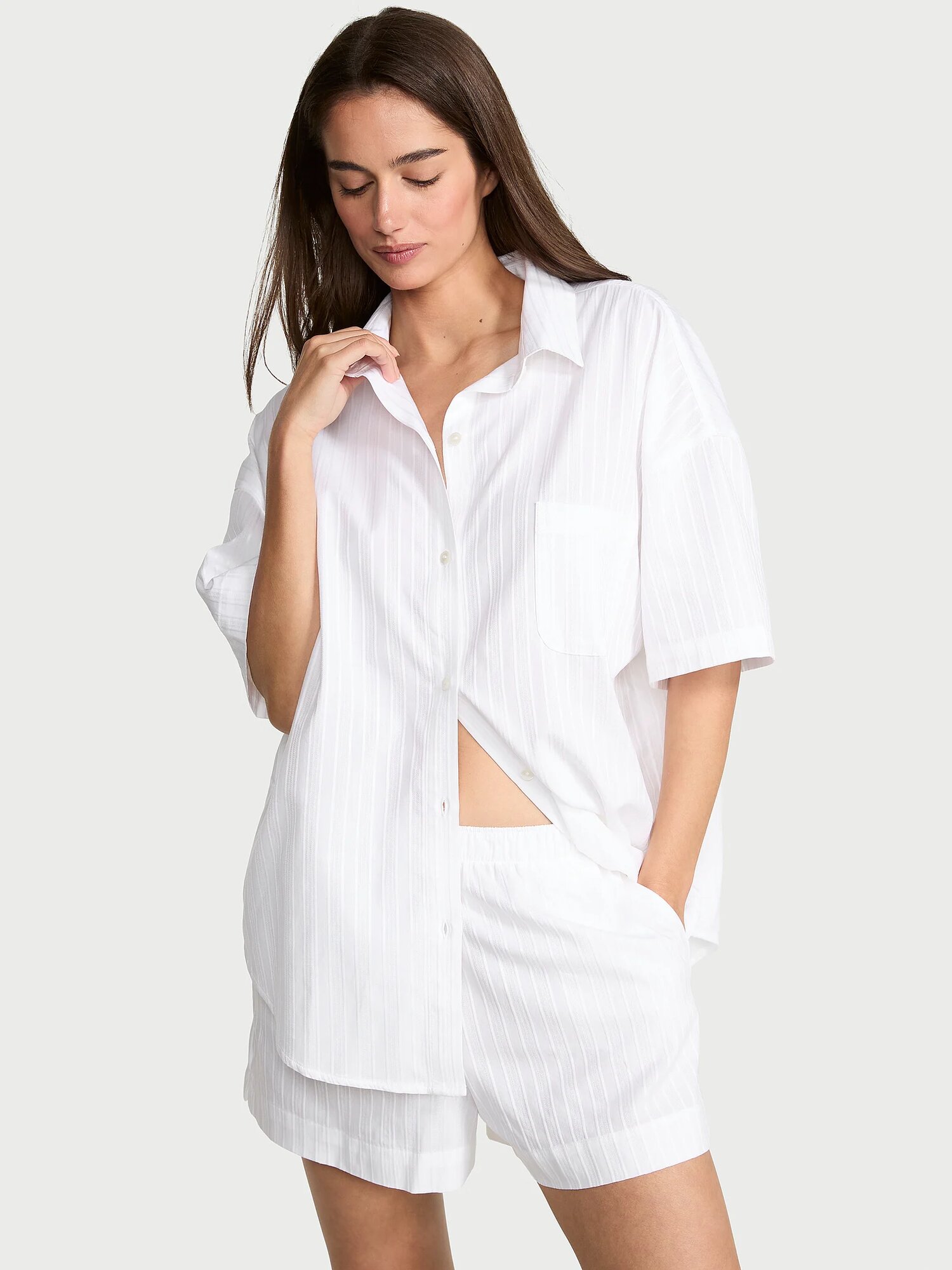 Пижама Modal-Cotton Striped Short Pajama Set