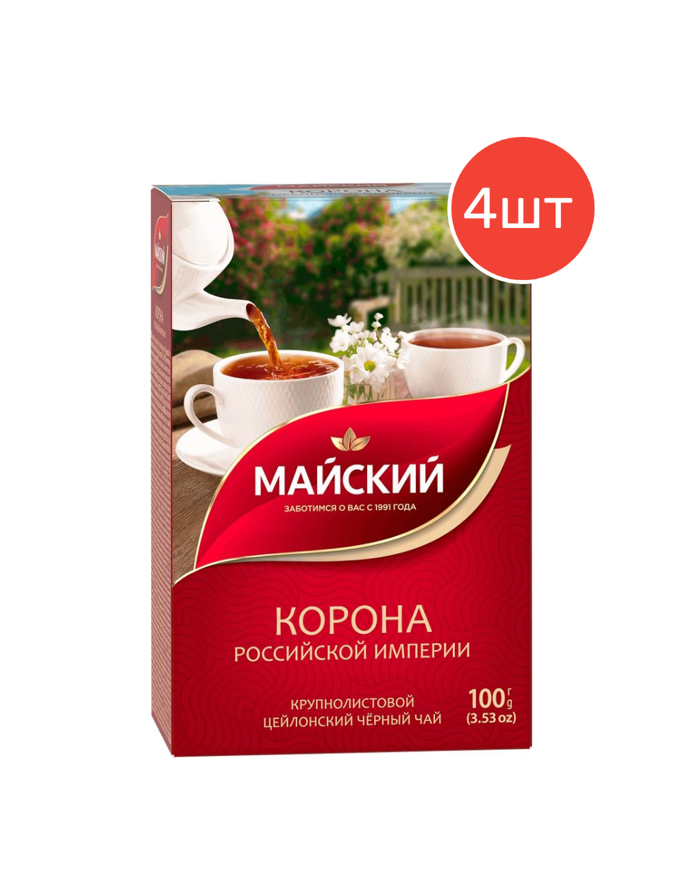 Чай листовой Корона Российской Империи "Майский" 100 г 4 шт