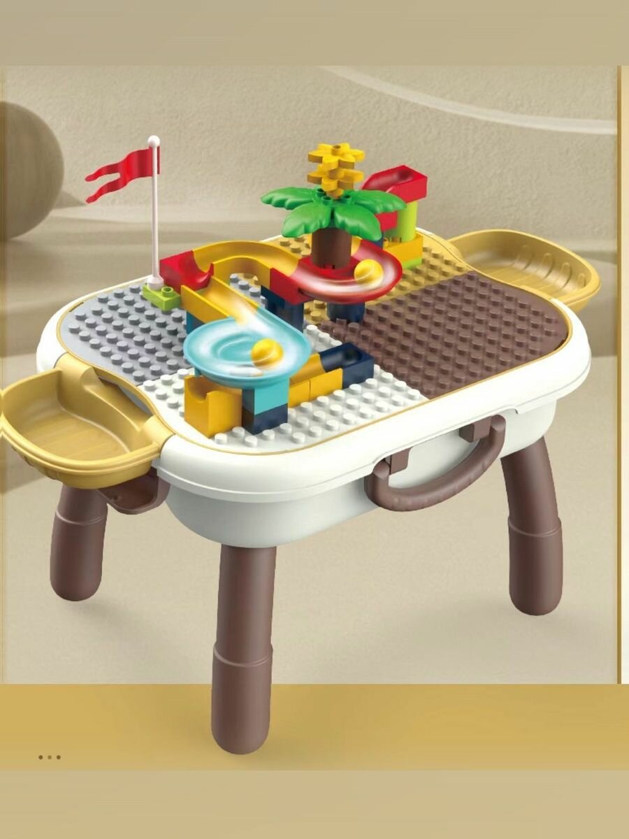 Игровой стол Play Okay "Юный инженер", развивающий, конструктор 6в1, 380 деталей, разноцветный