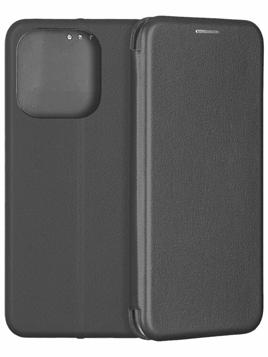 Чехол книжка для Honor 400 Lite черный / подставка, отделение для карт