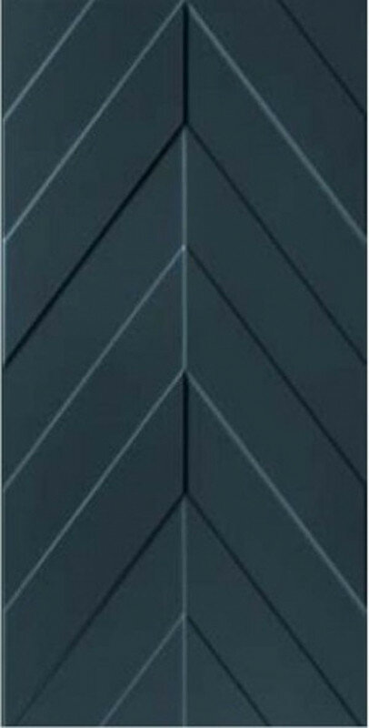Керамическая плитка Marca Corona 4D Chevron Deep Blue Matt Rett настенная 40х80 см синий