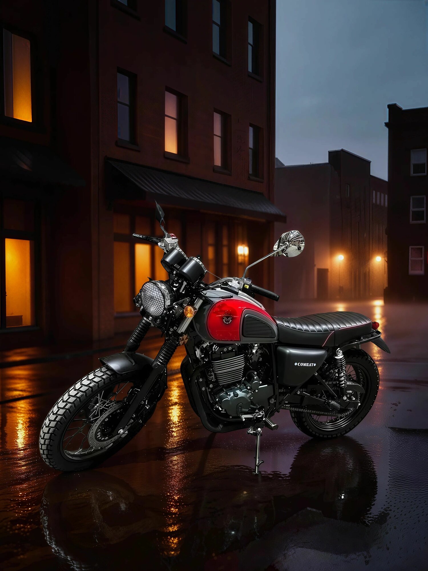 Мотоцикл Combat Scrambler 400 с ПТС (черно-красный)