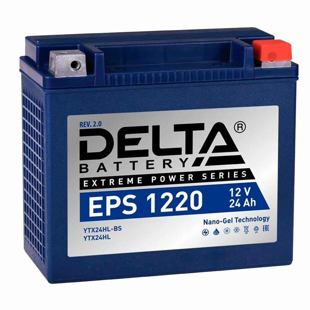 Аккумулятор Delta EPS 1220 12В 24Ач 410А 205х87х162мм обр. пол.