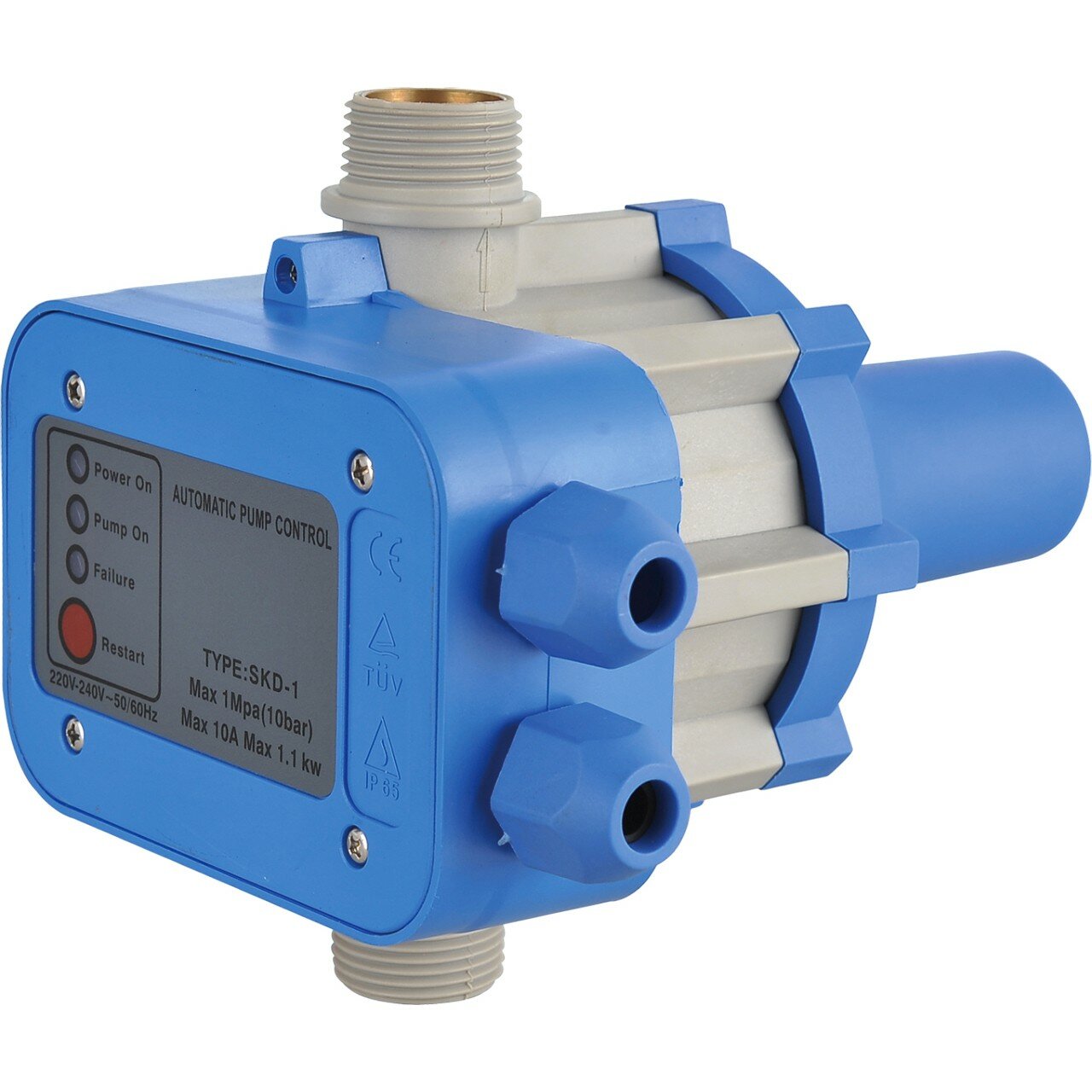 Реле давления PUMPMAN TPC-10A, 1,5 бар, 1", 220В, защита по сухому ходу, проходной