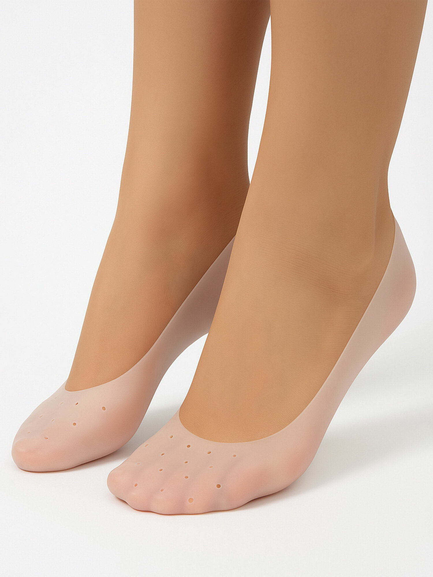 Носочки для педикюра, силиконовые, с перфорацией, универсальный размер, 20x10 см, белые