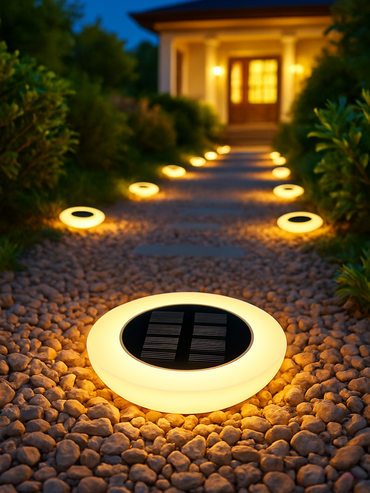 Садовые светильники на солнечной батарее, теплый свет, влагозащищенные, комплект 4 шт, для сада, дорожек и клумб, мд-4